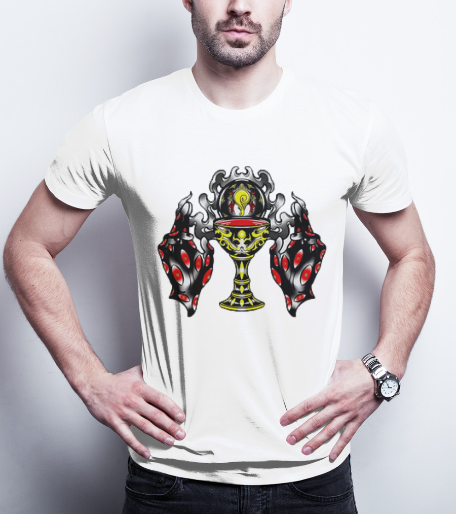 Chalice Hands Classic Red And Black Flame T-Shirt