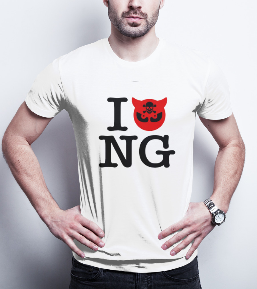I Love Newgrounds Skull Emblem T-Shirt