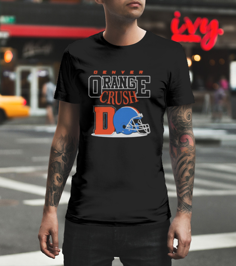 Denver Orange Crush Broncos Football Helmet T-Shirt