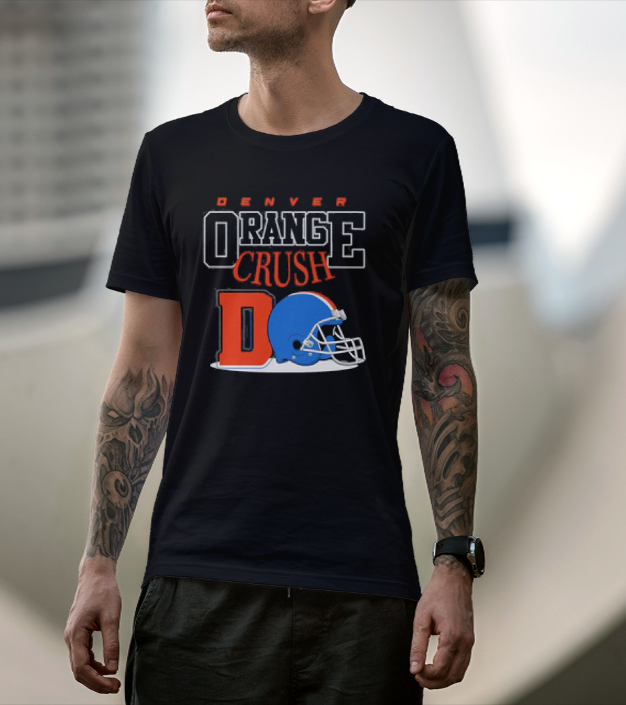 Denver Orange Crush Broncos Football Helmet T-Shirt