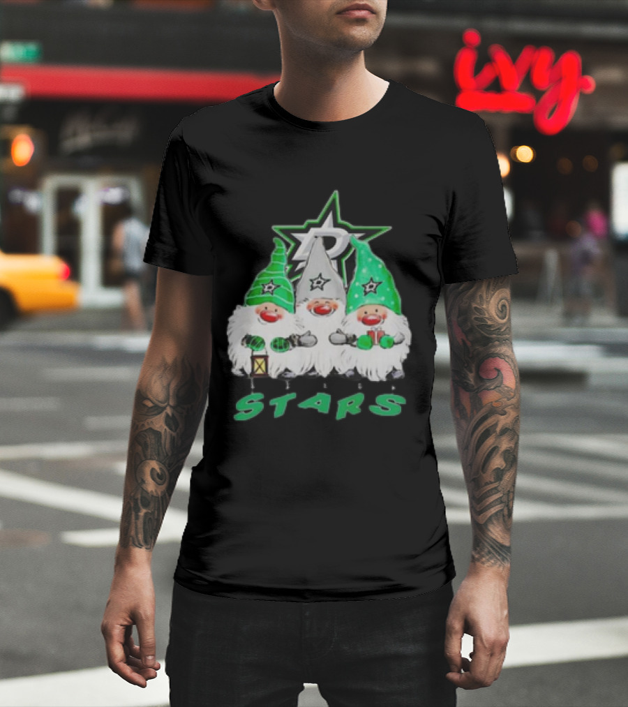 Dallas Stars Christmas Gnomes Festive NHL T-Shirt