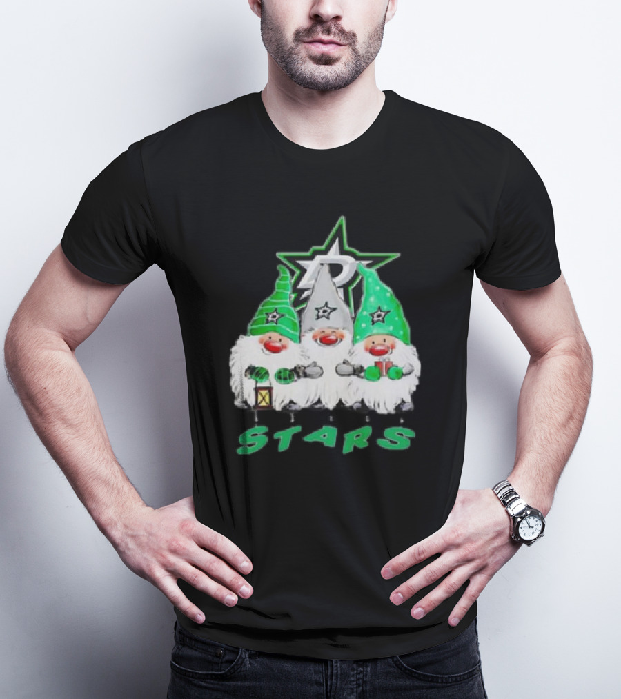 Dallas Stars Christmas Gnomes Festive NHL T-Shirt
