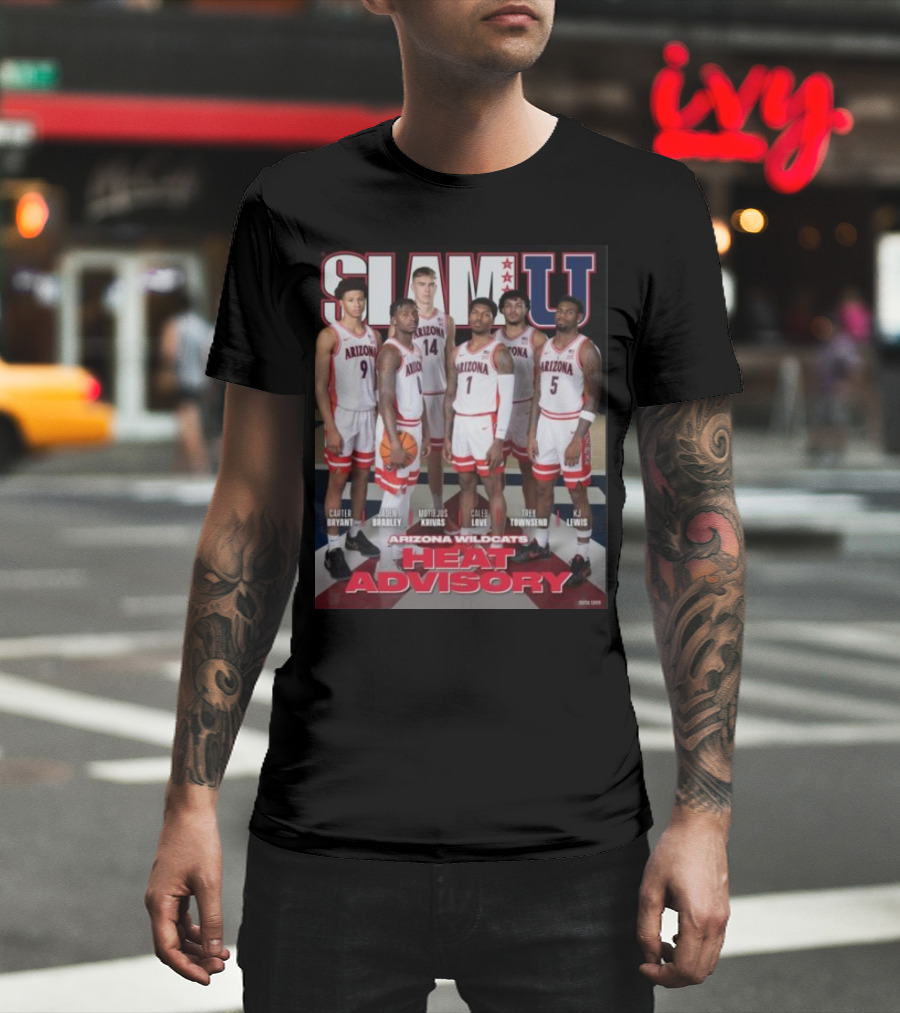 SLAM U Arizona Wildcats Heat Advisory Basketball T-Shirt
