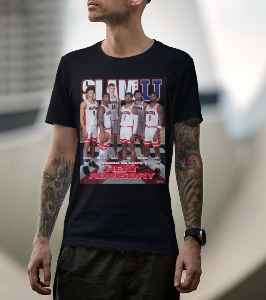 SLAM U Arizona Wildcats Heat Advisory Basketball T-Shirt