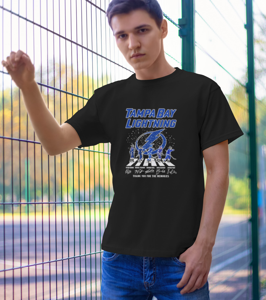 Tampa Bay Lightning Hockey Abbey Road Thank You For The Memories Signatures T-Shirt