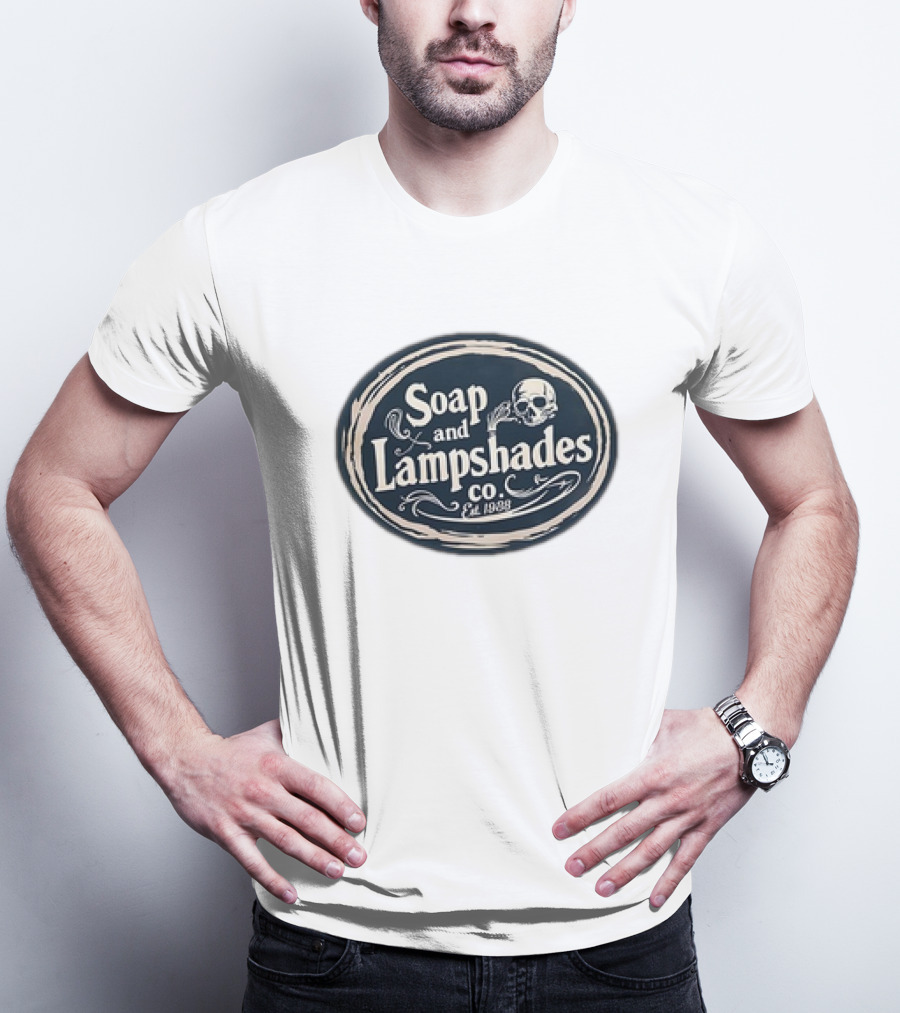Soap And Lampshades Co Est 1938 Skull Motif T-Shirt