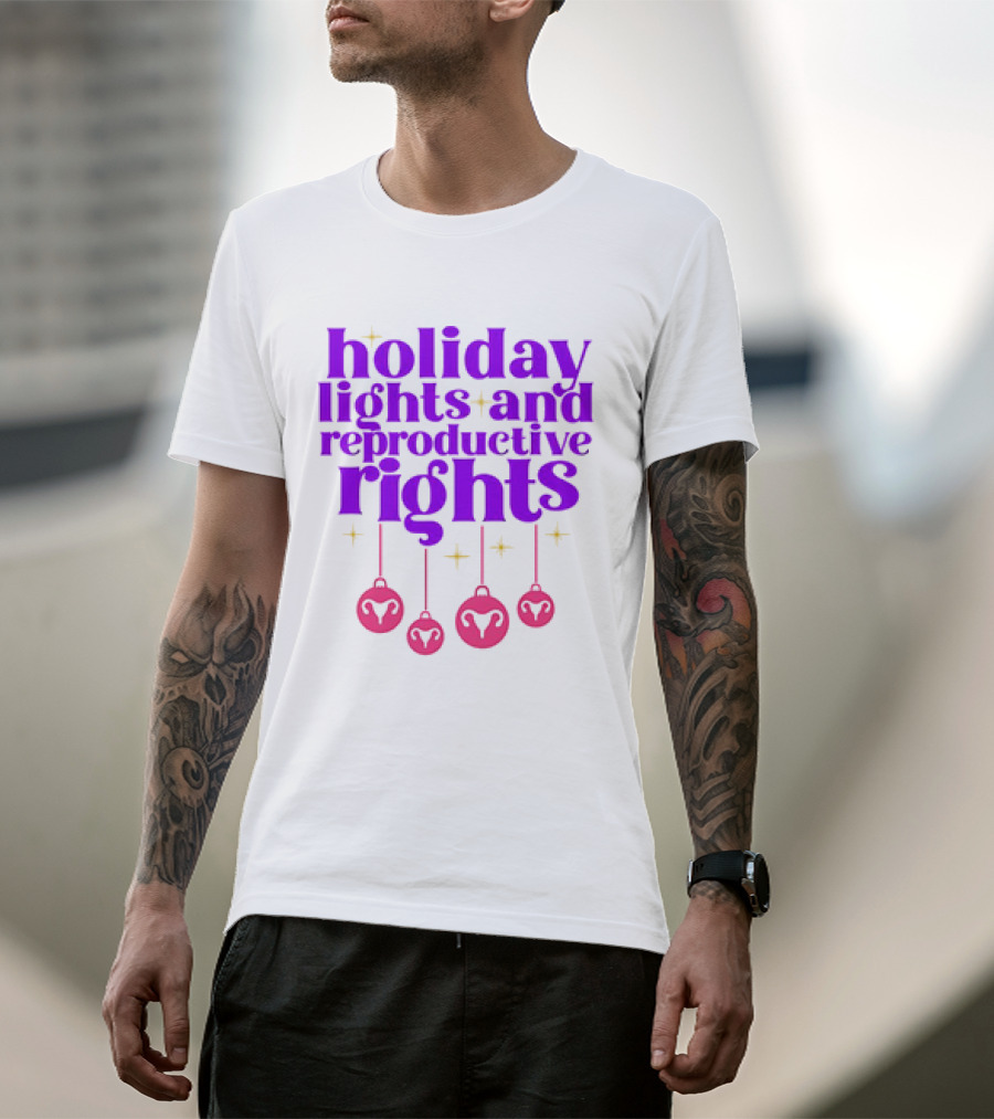 Holiday Lights And Reproductive Rights Ornaments With Symbols T-Shirt