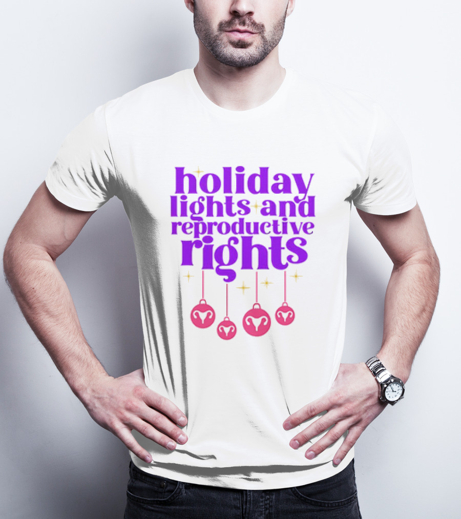 Holiday Lights And Reproductive Rights Ornaments With Symbols T-Shirt
