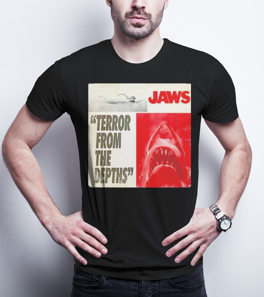 Jaws Terror From The Depths Retro Classic Movie Iconic Shark Attack Scene T-Shirt