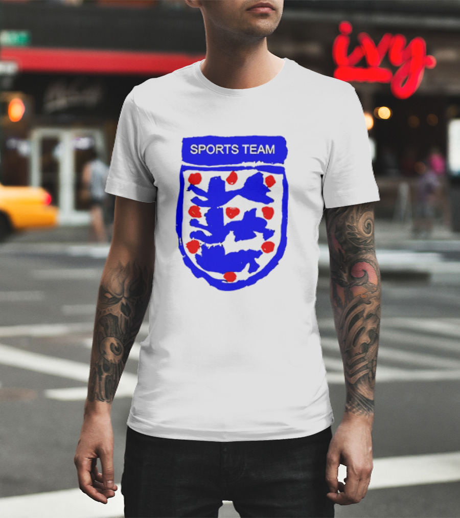 Sports Team Three Lions England Badge Crest T-Shirt