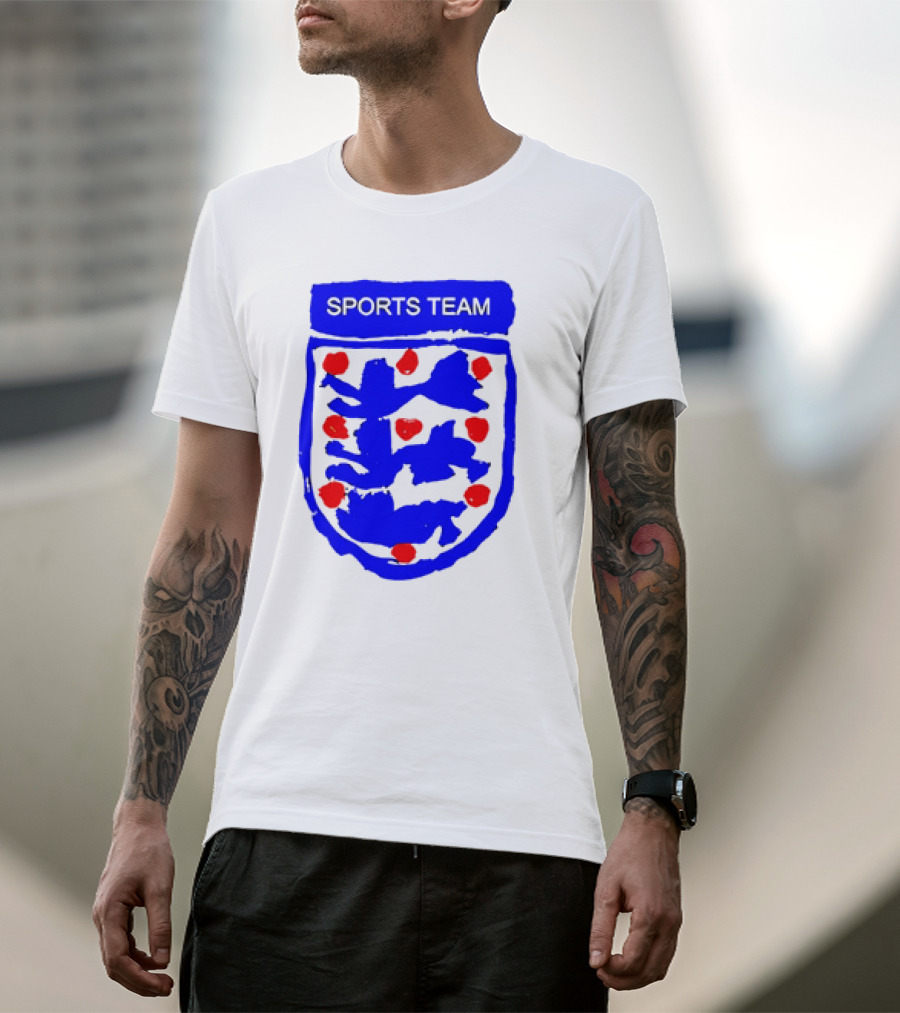 Sports Team Three Lions England Badge Crest T-Shirt