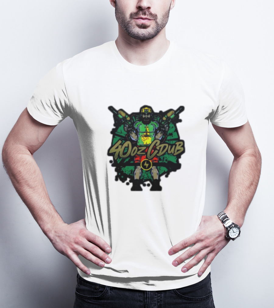 40ozCDub RemixDub Guns Warrior Power T-Shirt
