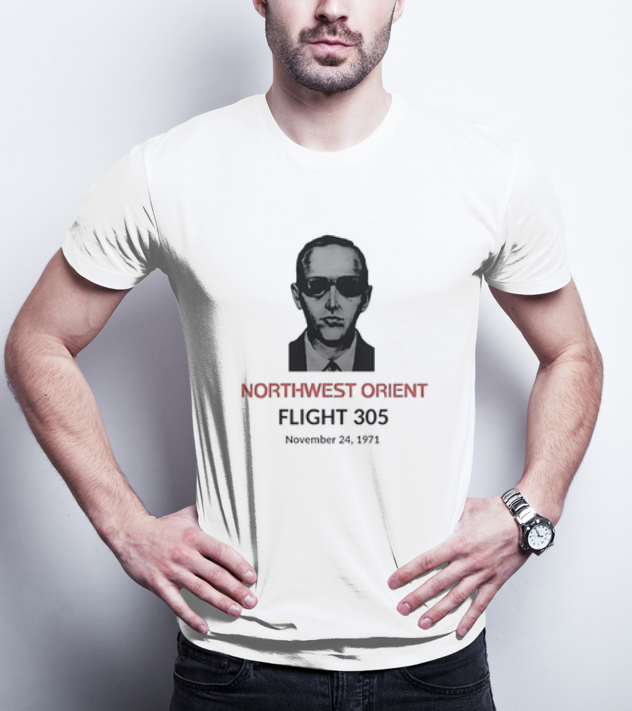 DB Cooper Northwest Orient Flight 305 Hijacking November 24 1971 Retro Aviation Mystery T-Shirt