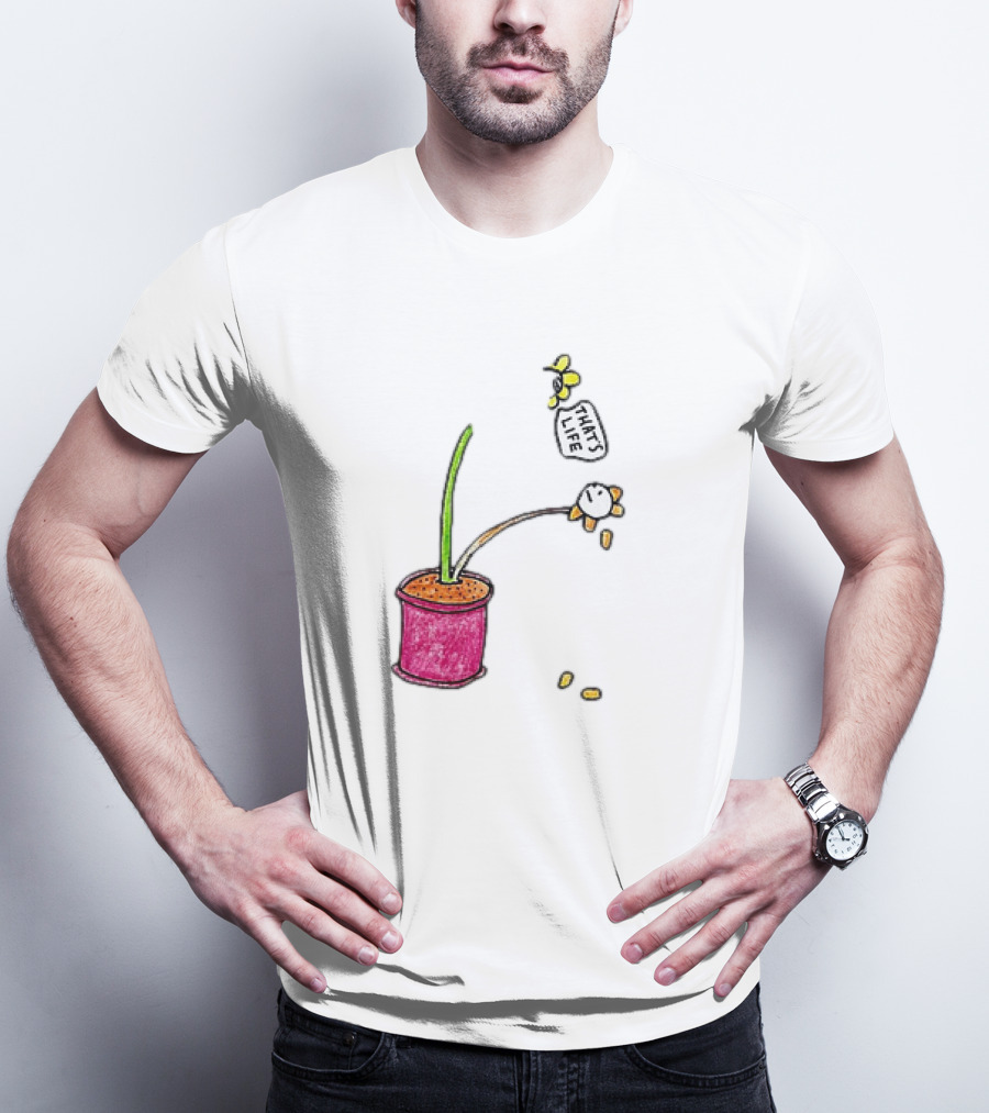 Flowers That's Life Drooping Plant With Bee T-Shirt