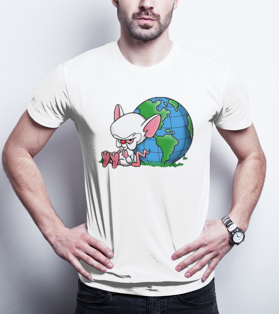 Pinky And The Brain World Domination Plan With Globe T-Shirt
