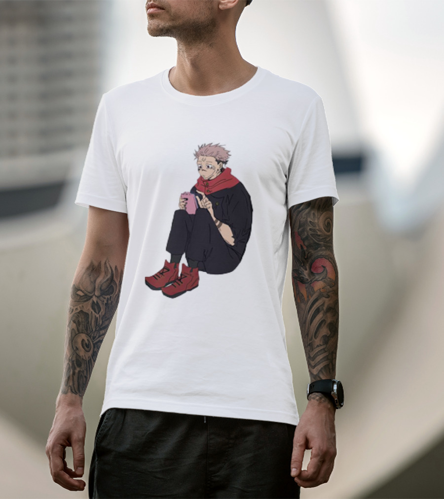 Yuji Itadori Mode Ryomen Sukuna Playing With Phone Jujutsu Kaisen Anime T-Shirt