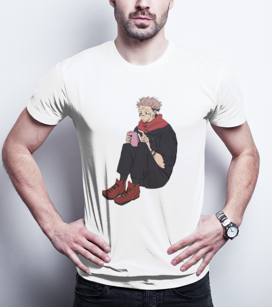 Yuji Itadori Mode Ryomen Sukuna Playing With Phone Jujutsu Kaisen Anime T-Shirt