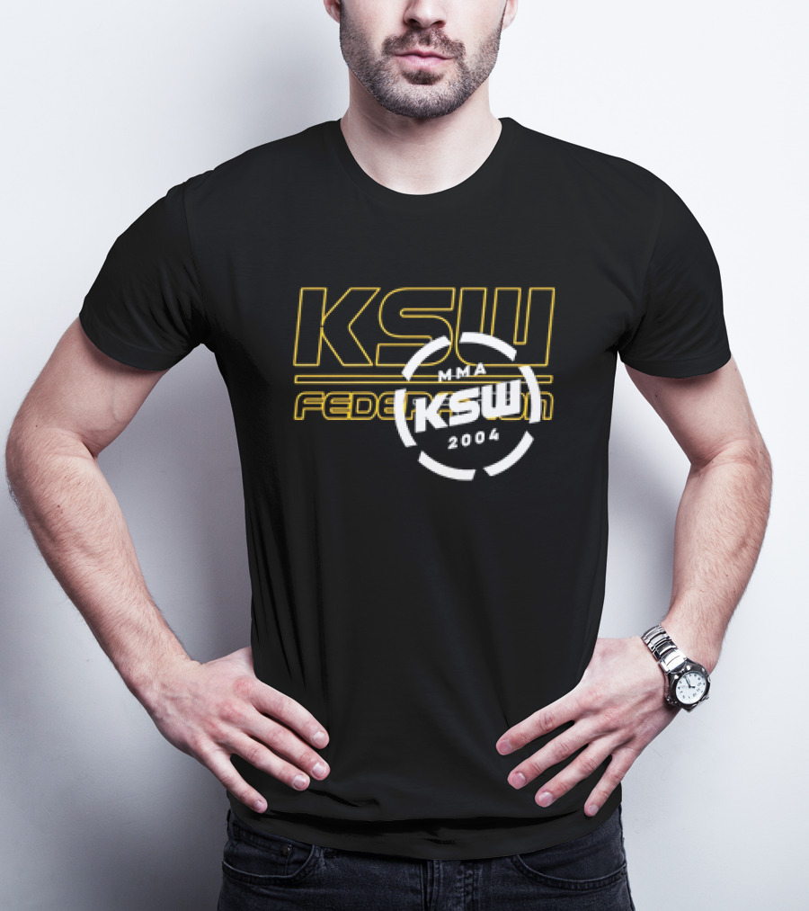 KSW Federation MMA 2004 Logo Black Yellow T-Shirt
