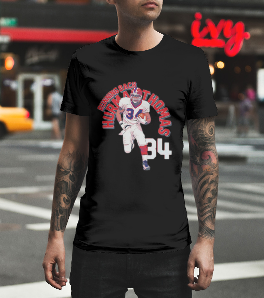 Thurman Thomas Buffalo Bills Running Back 34 Vintage NFL Football T-Shirt