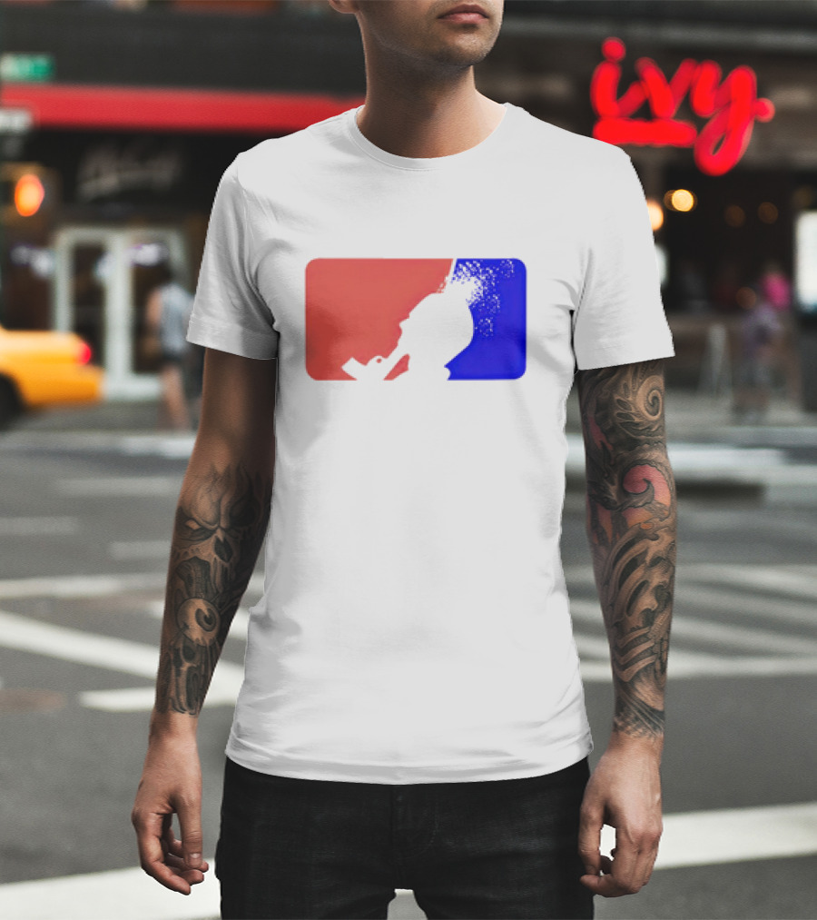 David Major League Shooting Silhouette Red Blue Funny T-Shirt