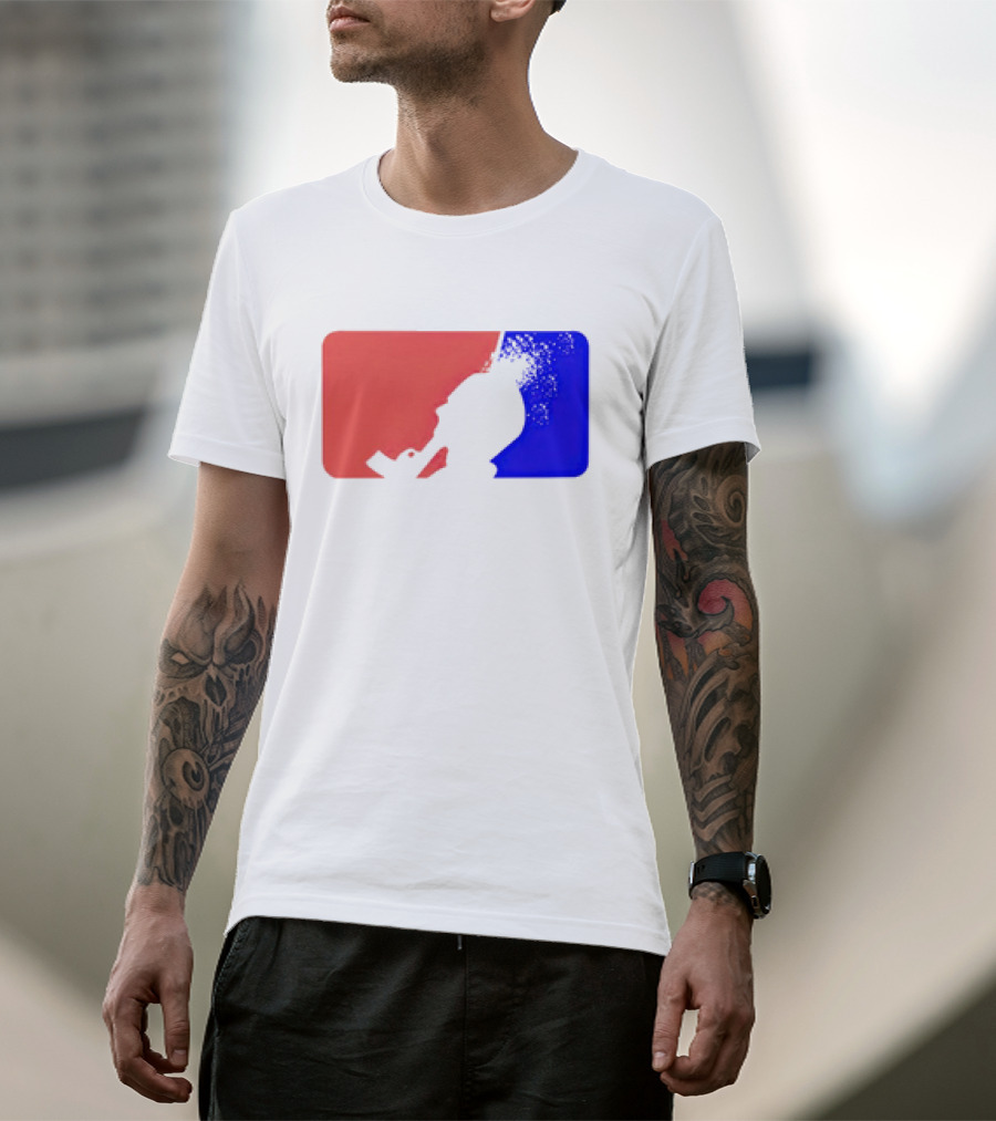 David Major League Shooting Silhouette Red Blue Funny T-Shirt