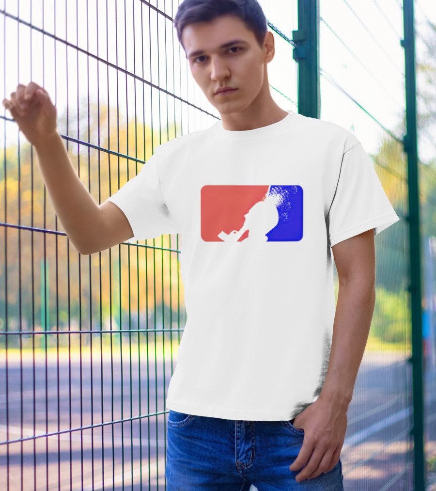 David Major League Shooting Silhouette Red Blue Funny T-Shirt