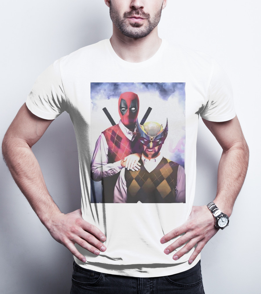 Retro Deadpool And Wolverine Step Brothers Iconic Parody Image T-Shirt