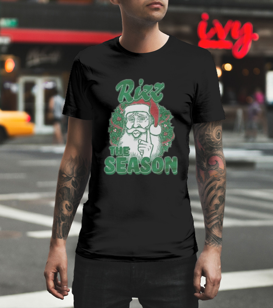 Rizz The Season Christmas Santa Benson Meme T-Shirt