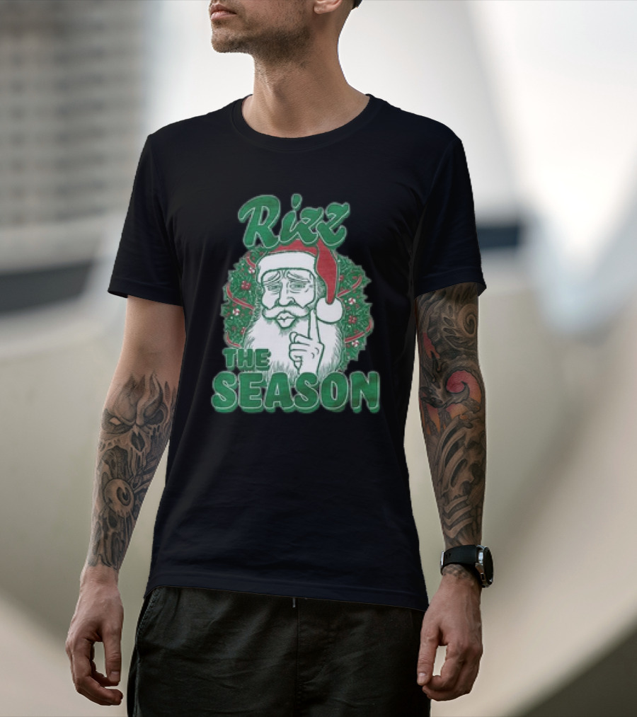 Rizz The Season Christmas Santa Benson Meme T-Shirt