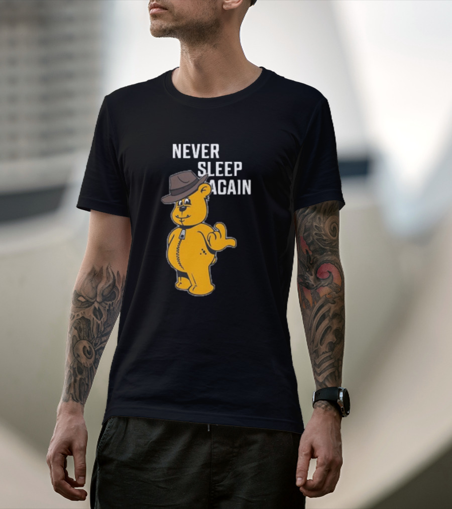 Never Sleep Again Zwart Wanna Play Nightmare Teddy Bear T-Shirt
