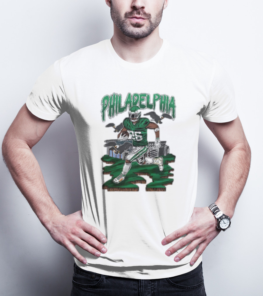 Philadelphia Eagles Saquon Barkley Bird Gang Running Player With Birds T-Shirt