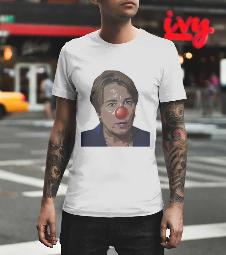 Maura Healey Cartoon Clown Nose Face Image T-Shirt