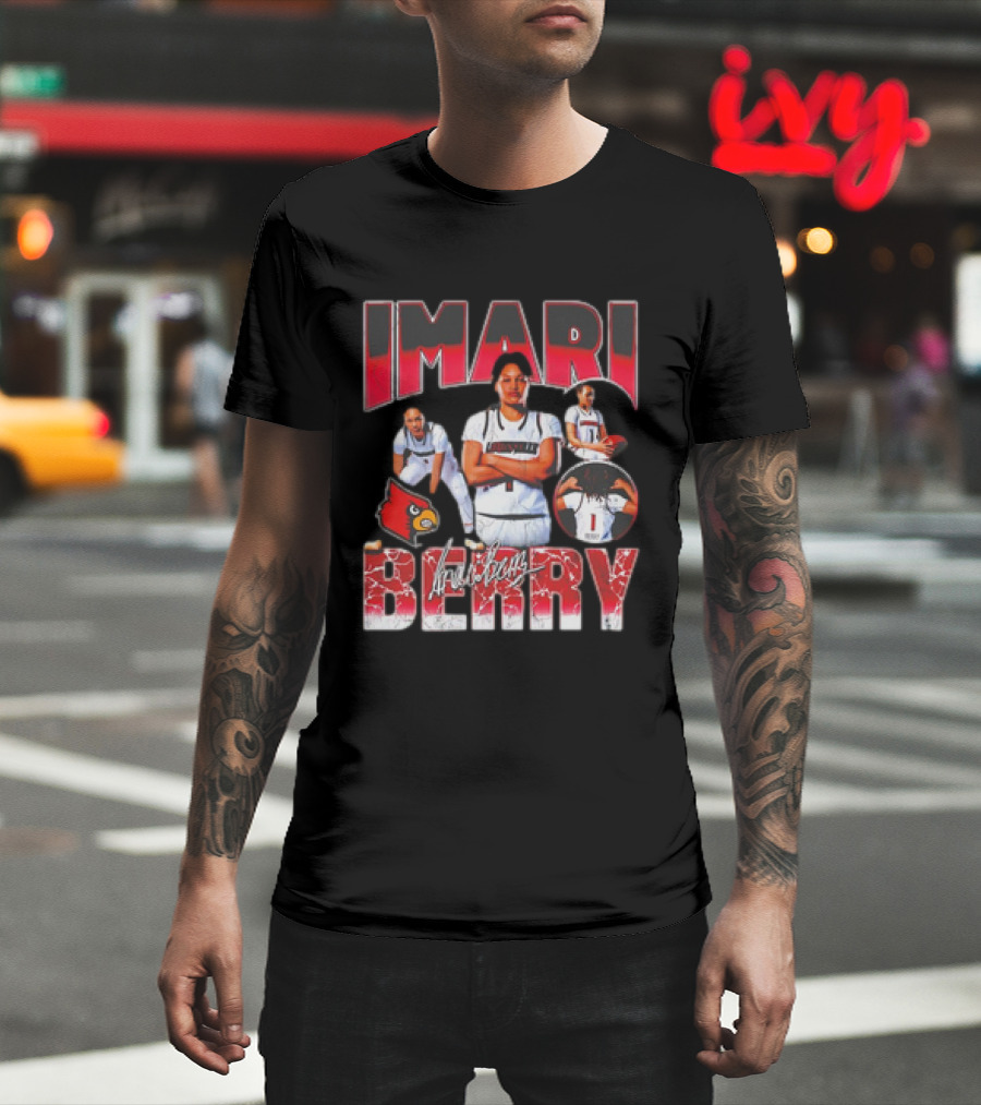 IMARI BERRY Louisville Cardinals Basketball Player Collage T-Shirt