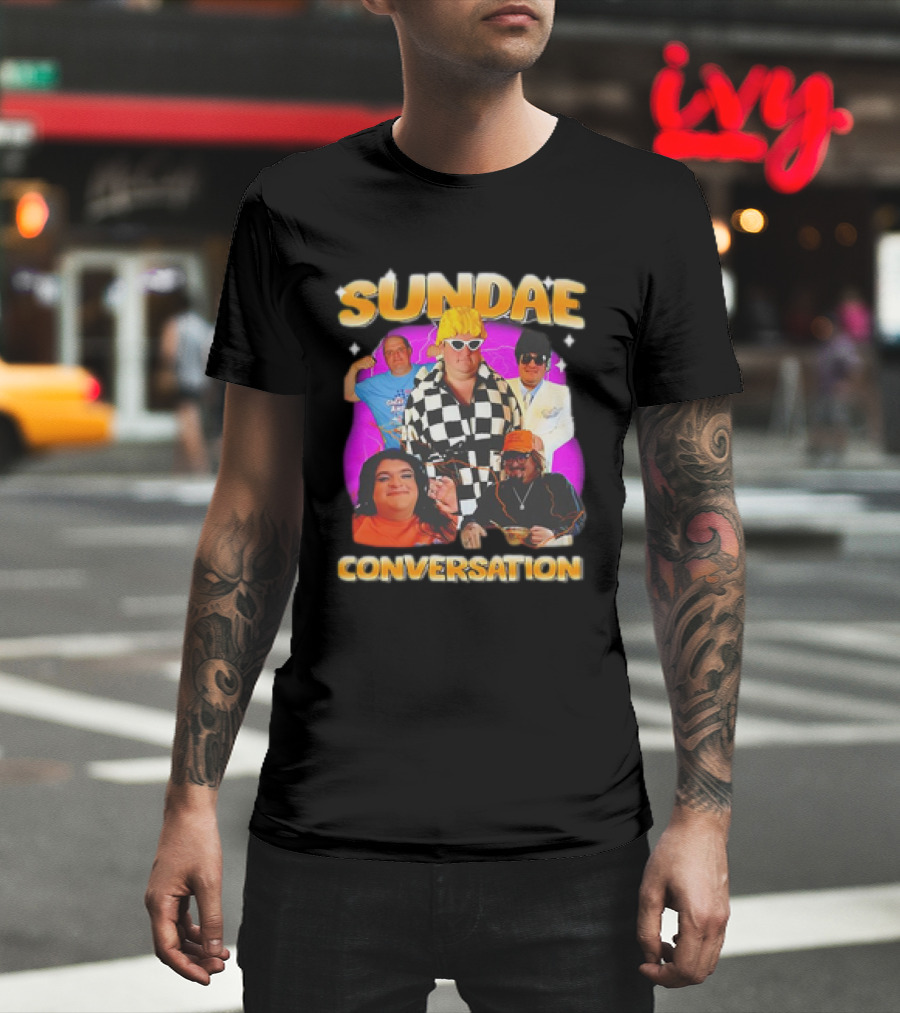 Sundae Conversation Glenny Balls Vibrant Group Montage T-Shirt