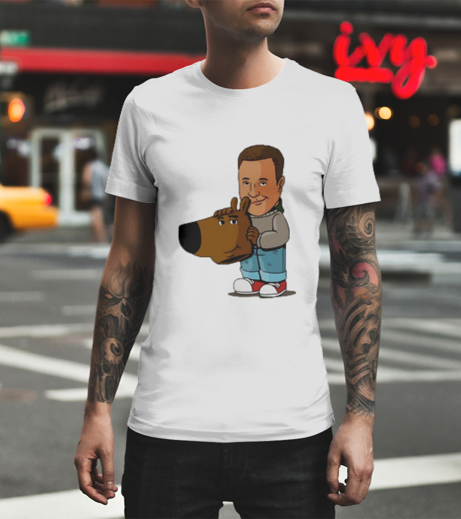Kevin James Chill Guy Meme With Cartoon Style Scooby-Doo Head T-Shirt