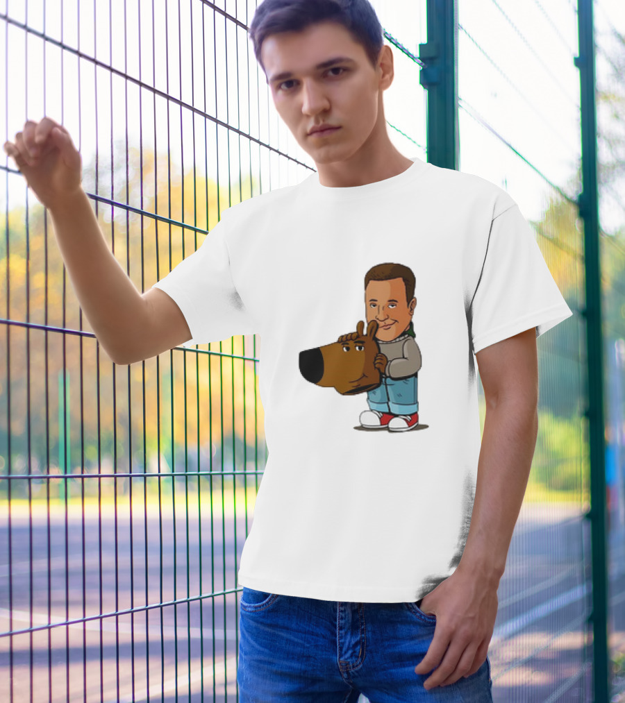 Kevin James Chill Guy Meme With Cartoon Style Scooby-Doo Head T-Shirt