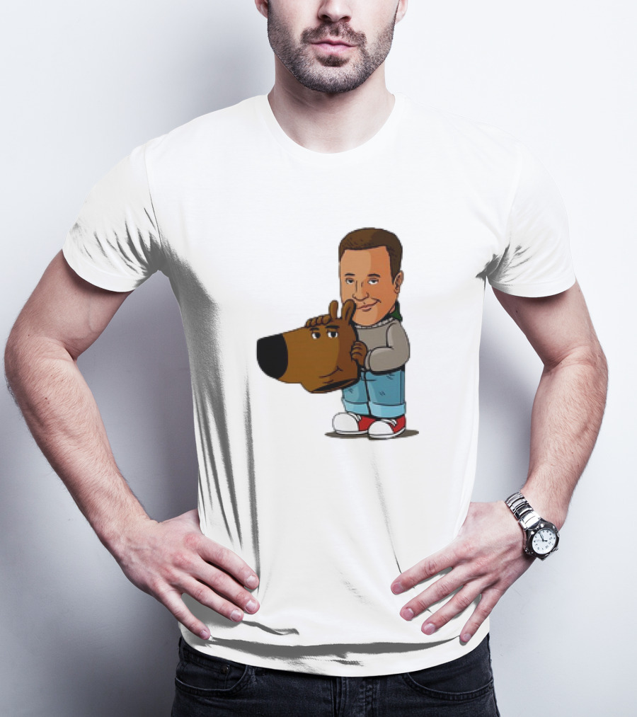 Kevin James Chill Guy Meme With Cartoon Style Scooby-Doo Head T-Shirt