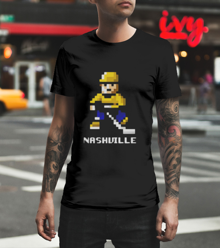 Nashville Hockey Pixel Player 8-bit T-Shirt
