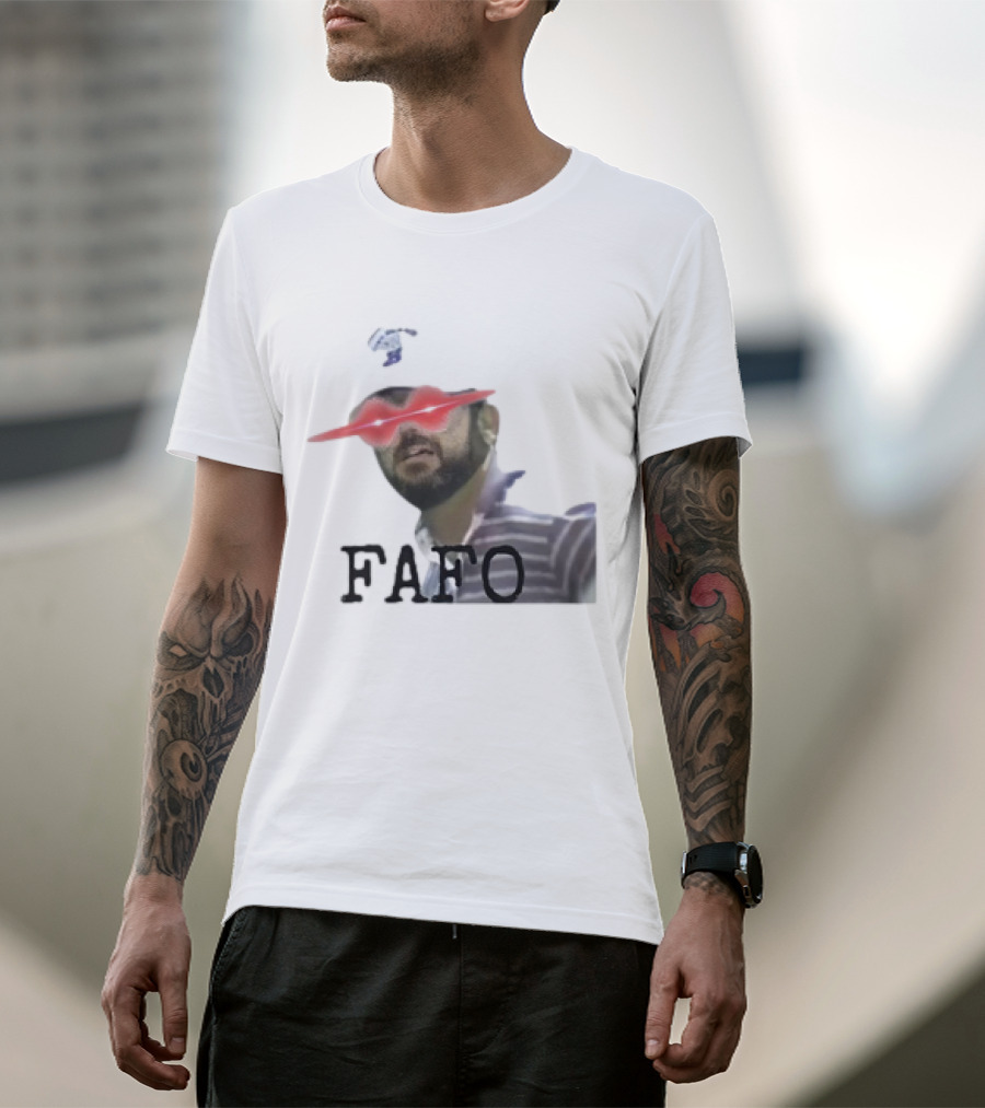 Gary Plauche FAFO PWYD Red Laser Eyes T-Shirt