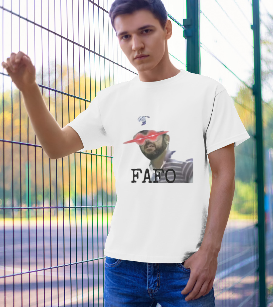 Gary Plauche FAFO PWYD Red Laser Eyes T-Shirt