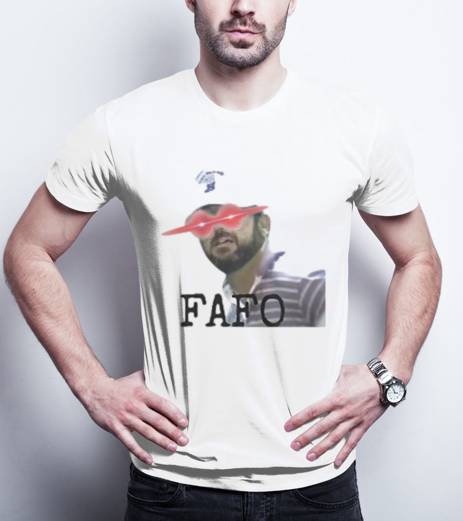Gary Plauche FAFO PWYD Red Laser Eyes T-Shirt