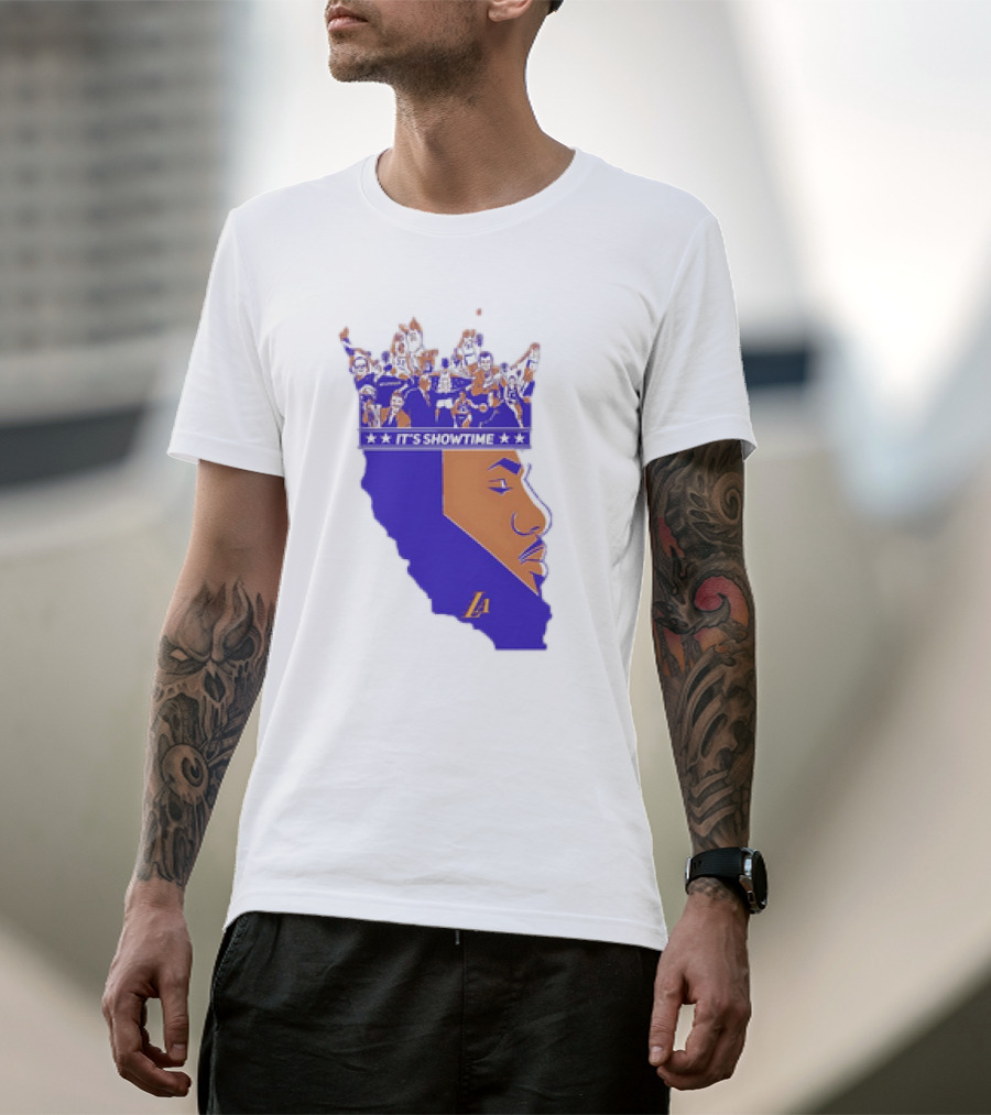 Lebron James It's Showtime Los Angeles Lakers Crown California T-Shirt