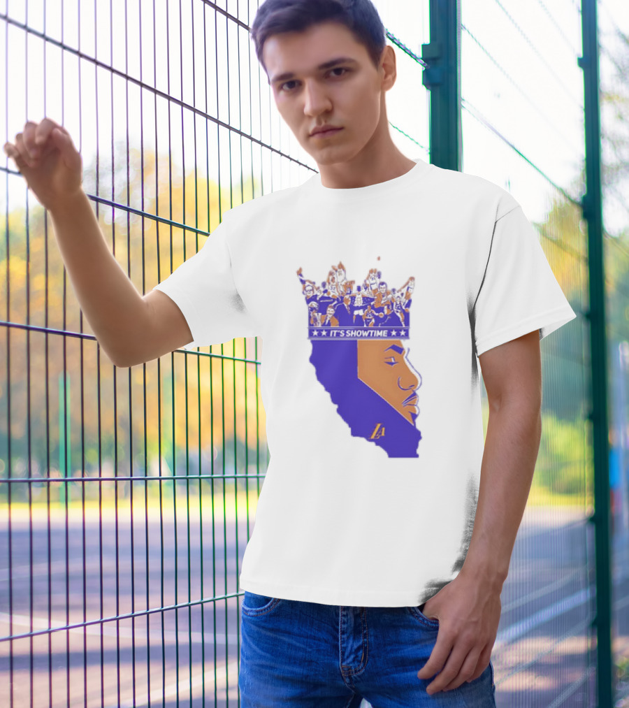 Lebron James It's Showtime Los Angeles Lakers Crown California T-Shirt