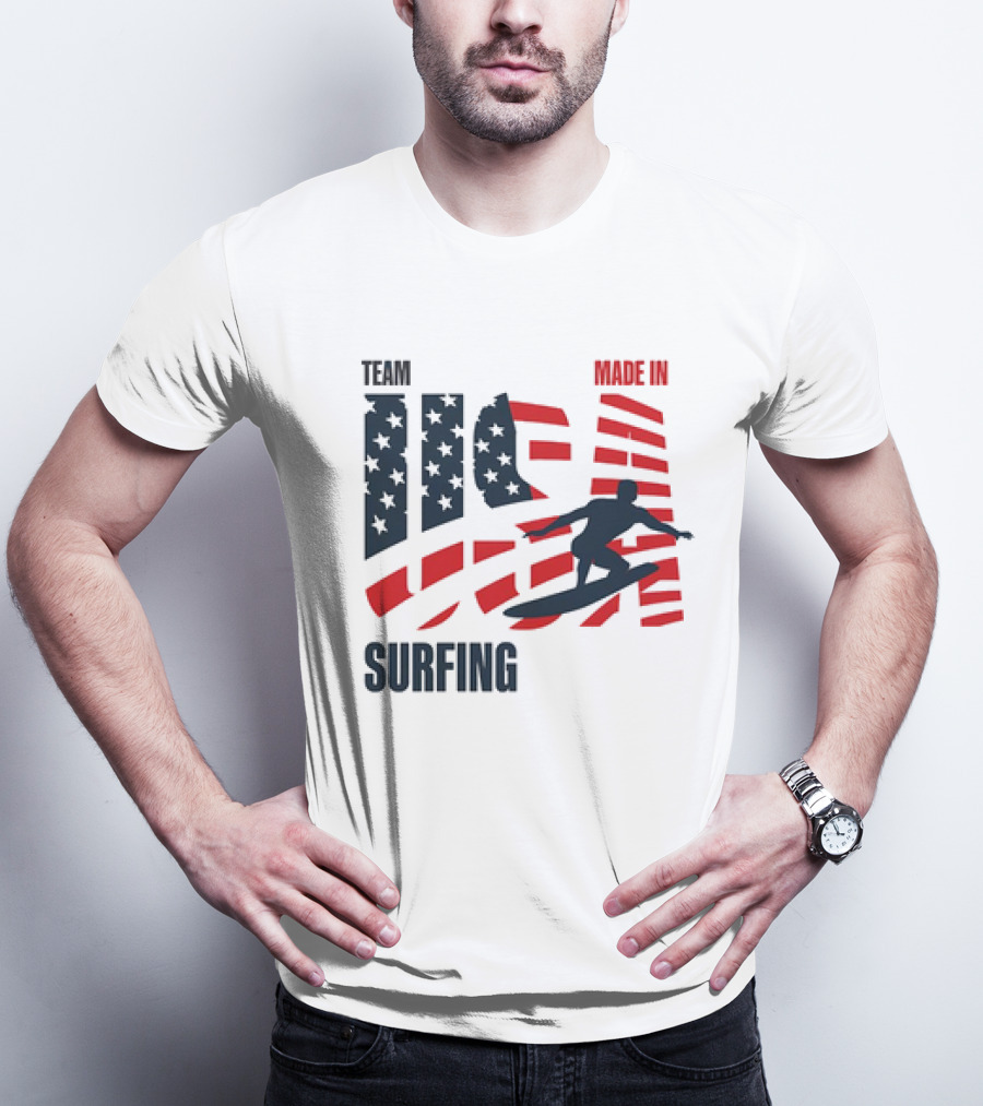 TEAM USA MADE IN USA SURFING Stars And Stripes Surf T-Shirt