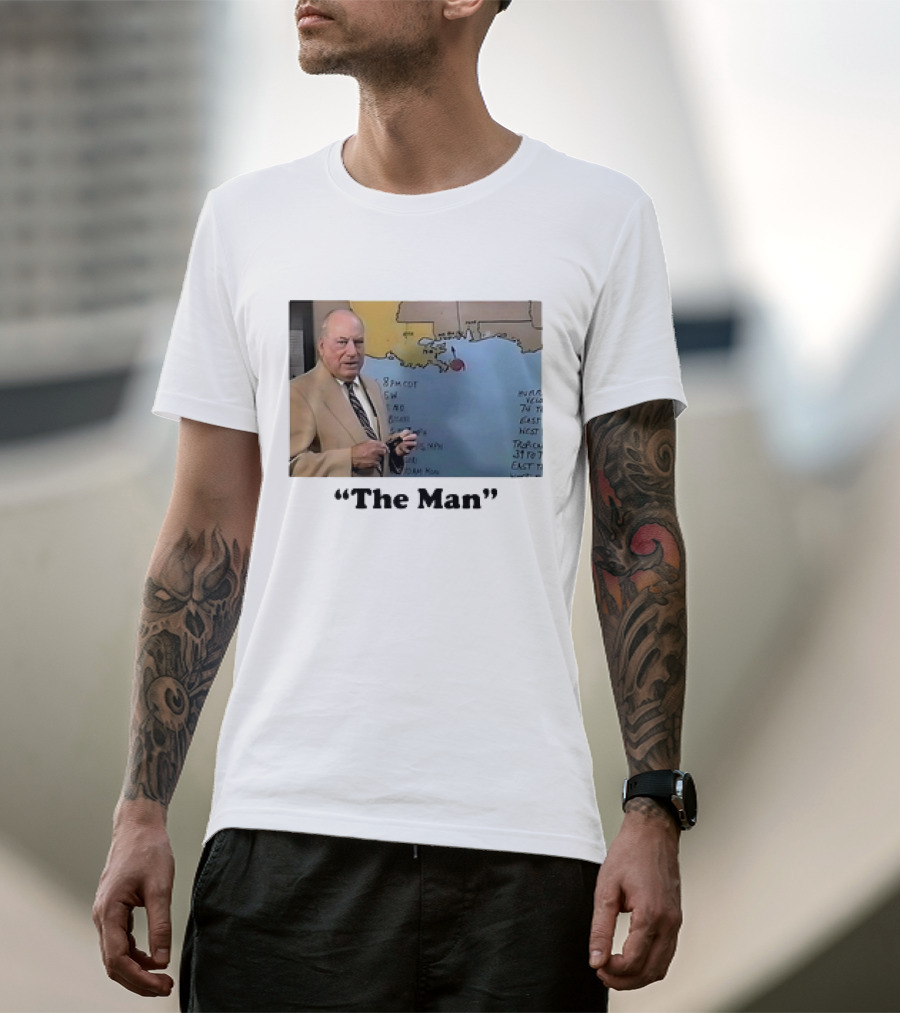 The Man Nash Roberts Weather Map Presentation T-Shirt