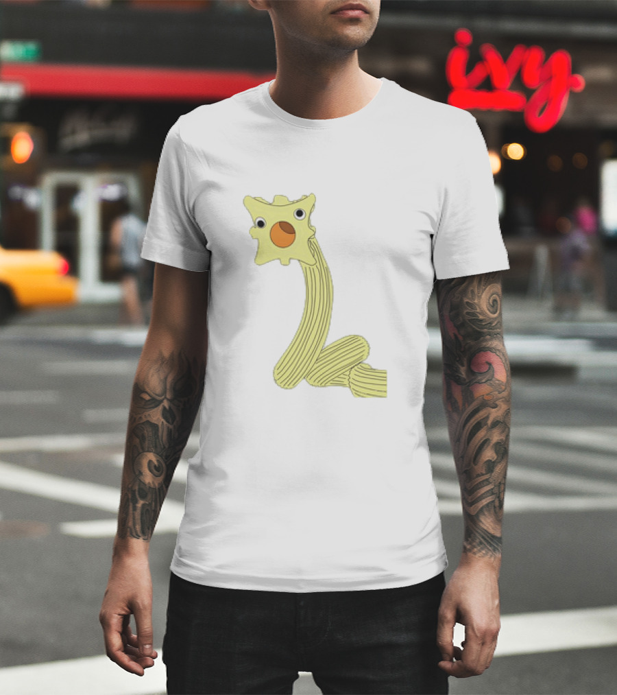 The Worm Classic Cartoon Character With Yellow Star-Shaped Head And Orange Circle Mouth T-Shirt
