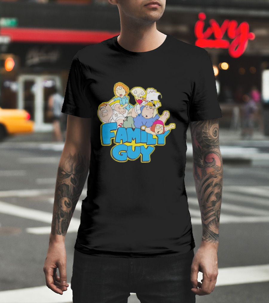 Family Guy Classic Cartoon Characters Fight Scene Vintage T-Shirt