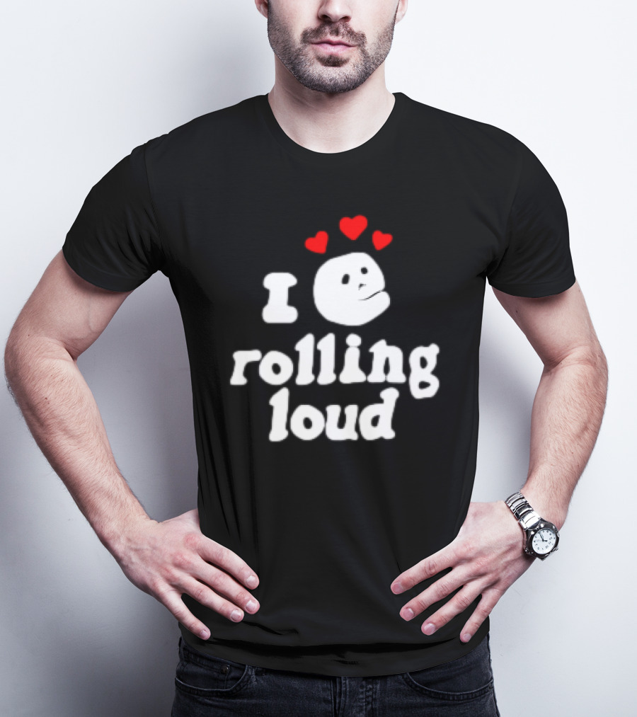 I Love Rolling Loud With Heart Emoji Face T-Shirt