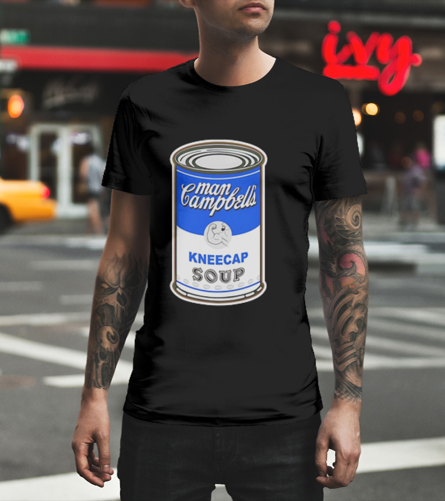 Man Campbell’s Vintage Kneecap Soup Can T-Shirt