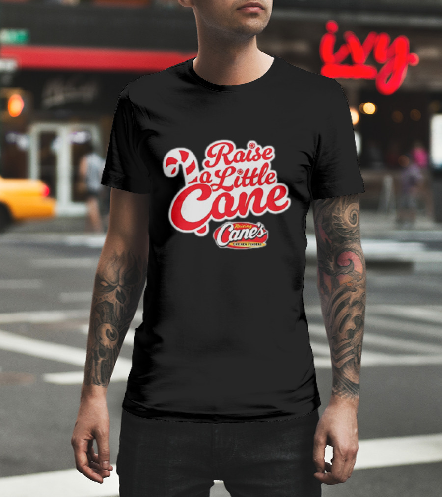 Raise A Little Cane Raising Cane's Chicken Fingers Christmas T-Shirt